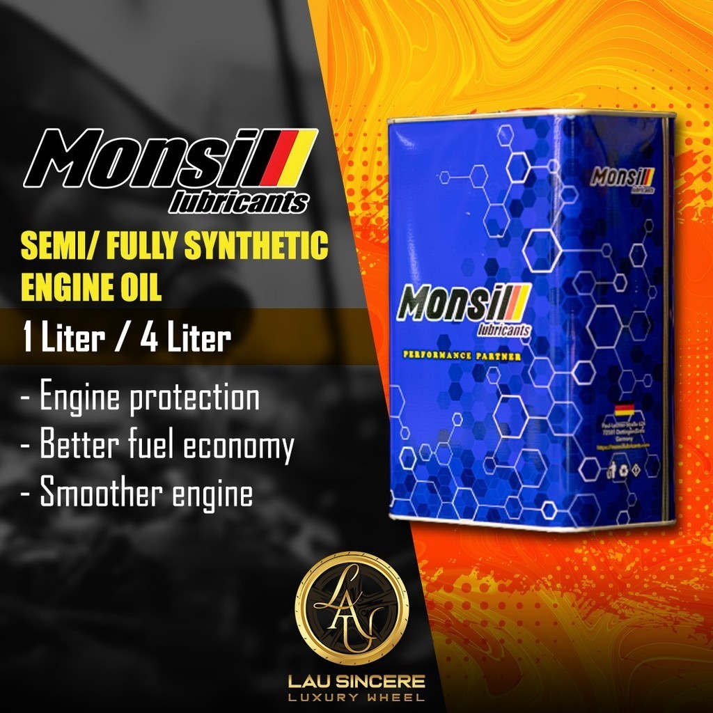 Monsil Semi Fully Synthetic Engine Oil Lubricant 10W40 5W30 5W40 0W30 ...