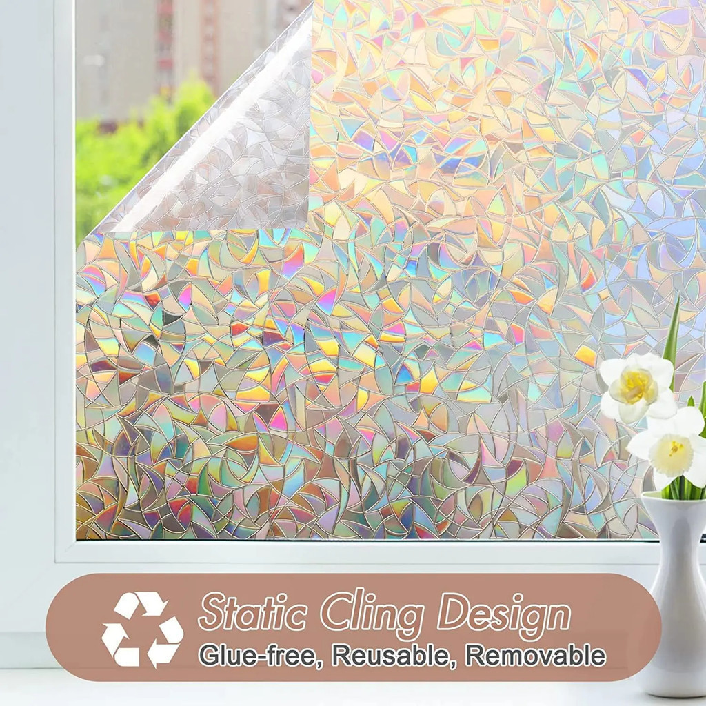 Static Cling Window Privacy Film Sticker Vinyl 3D Window Stickers ...