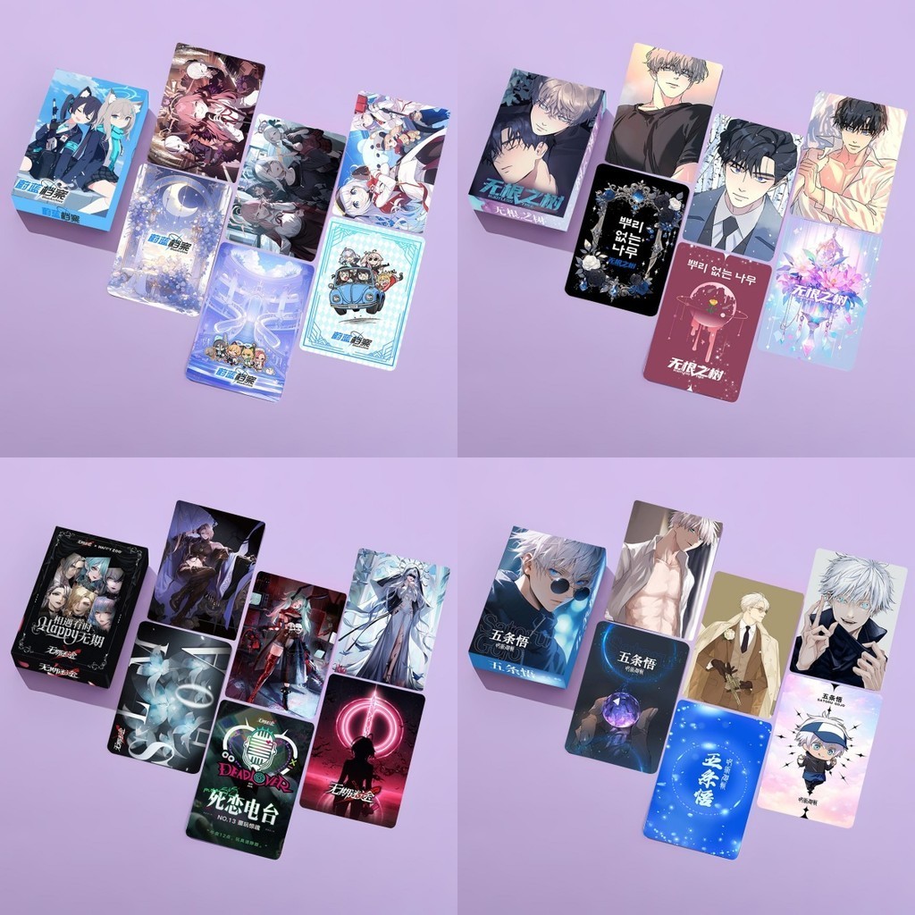 55pcs Satoru Gojo Jinx BJ Alex Elysia Hologram Laser Lomo Cards comic ...