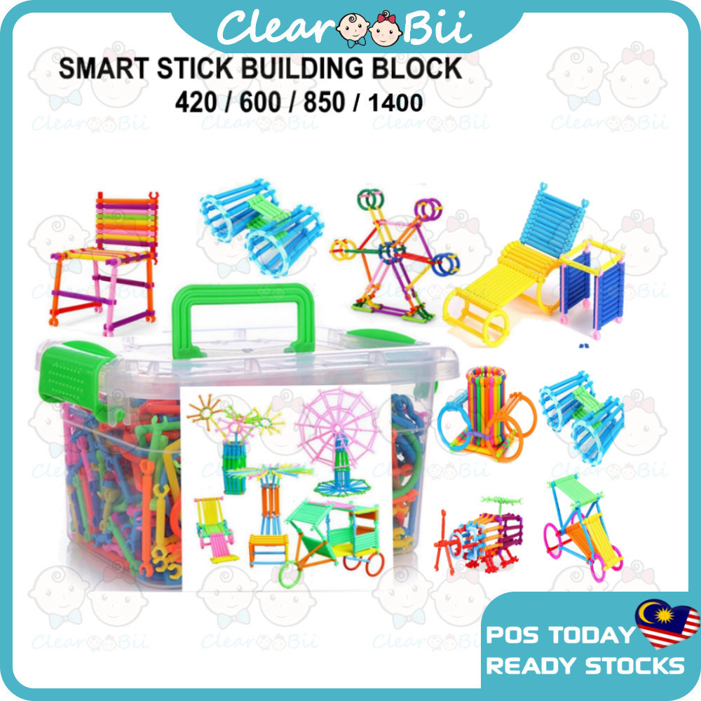 [STORAGE BOX INCLUDED] 600PCS / 420PCS Smart Stick Building Blocks ...
