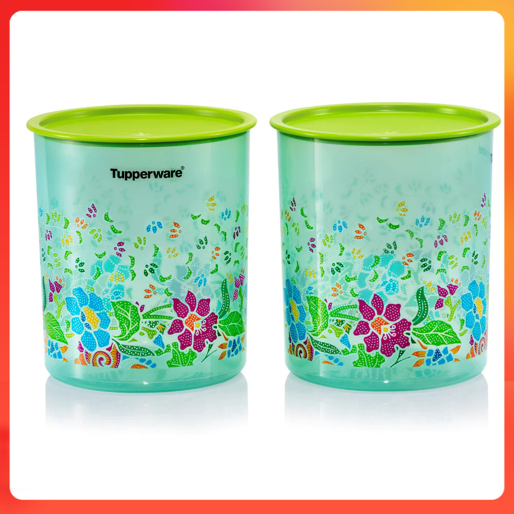 Tupperware 4.3L Batik One Touch Bekas Kuih Raya 2025 Keropok Air Tight Canister Container ...