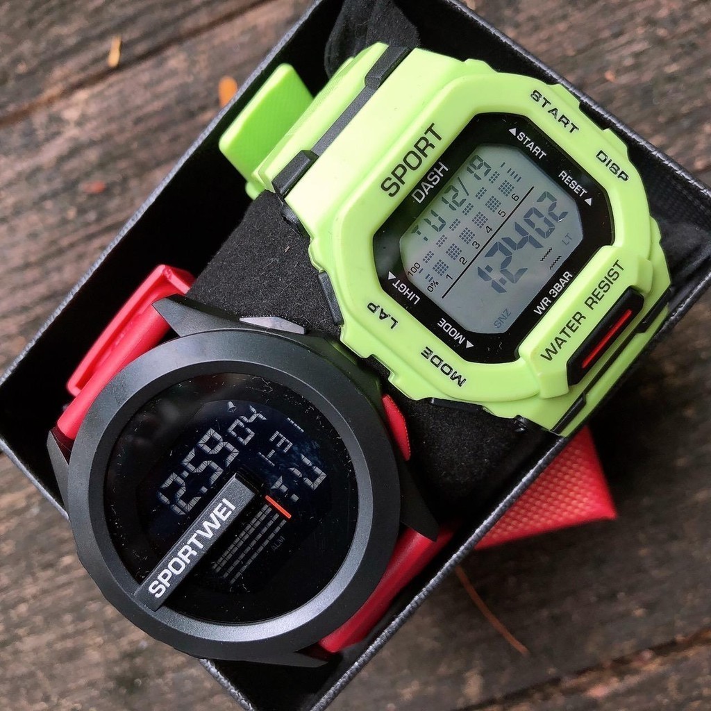 Original POSHI Jam Tangan Lelaki Buy 1 Take 1 Waterproof Alarm Digital ...