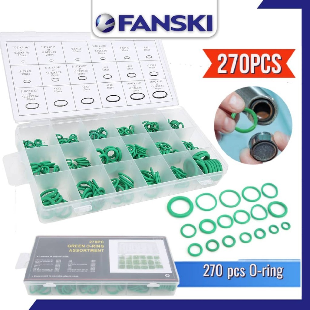 270pcs O-ring Gaskets Air Cond Oring Washer Seal Ring Set Nitrile ...