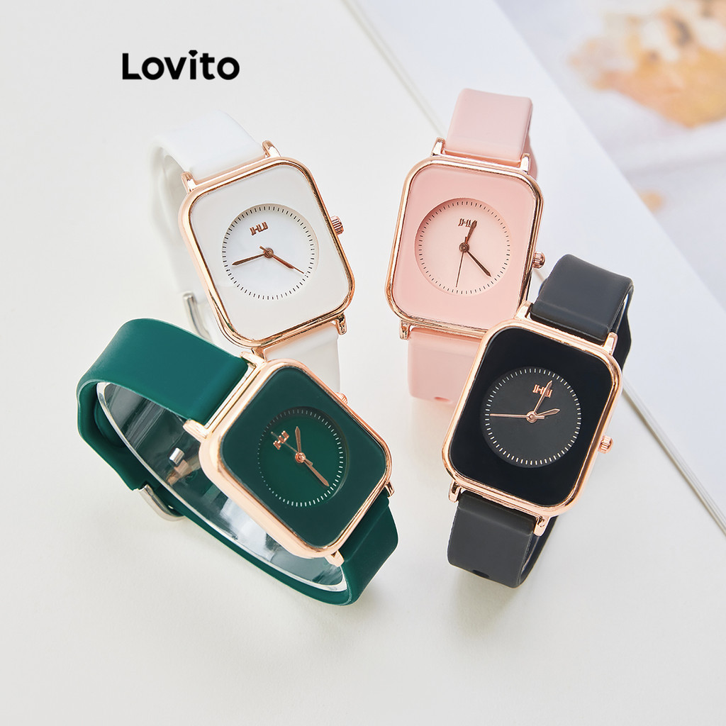 Lovito Elegant Plain Retro Square Quartz Watch for Women LFA78074 ...