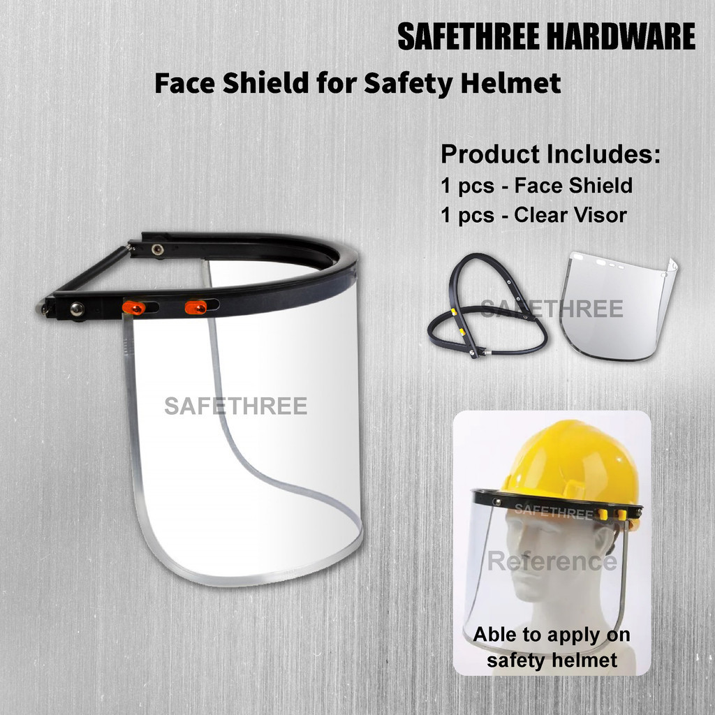 Liftable Face Shield for Safety Helmet Clear Visor Worker Face ...