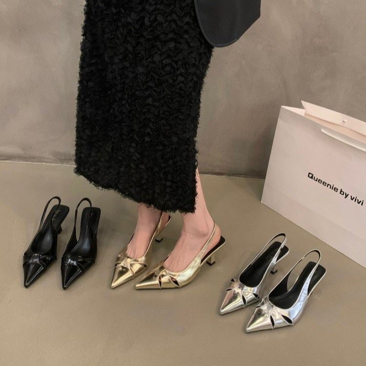 Pointed Toe High Heels Women Stiletto Heel PU Toe Heels | Shopee Malaysia