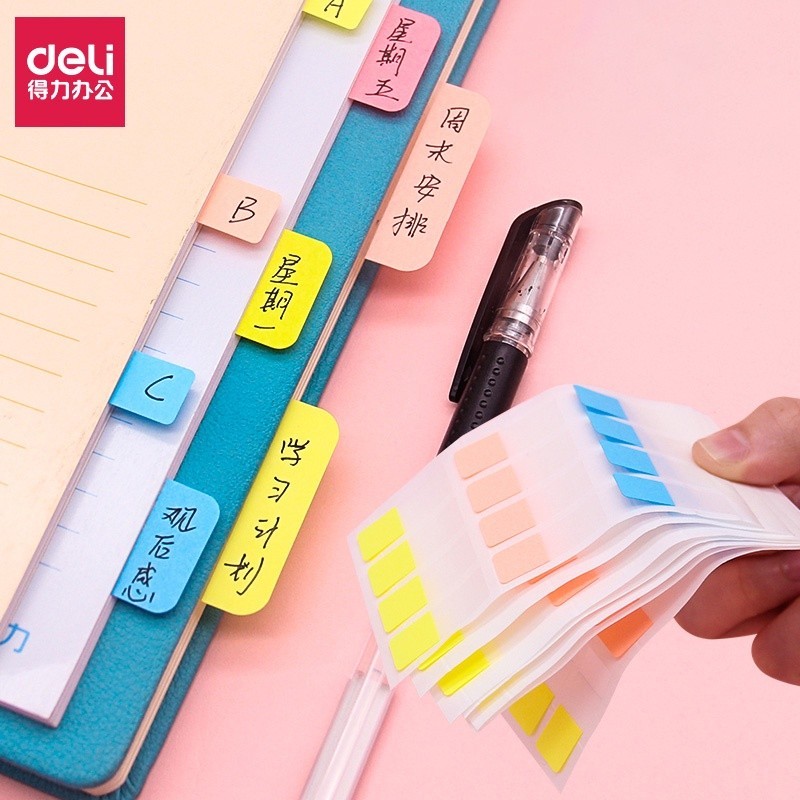 DELI Planner Stickers Index Tabs 3 Colors Bookmark Sticky Notes Office ...