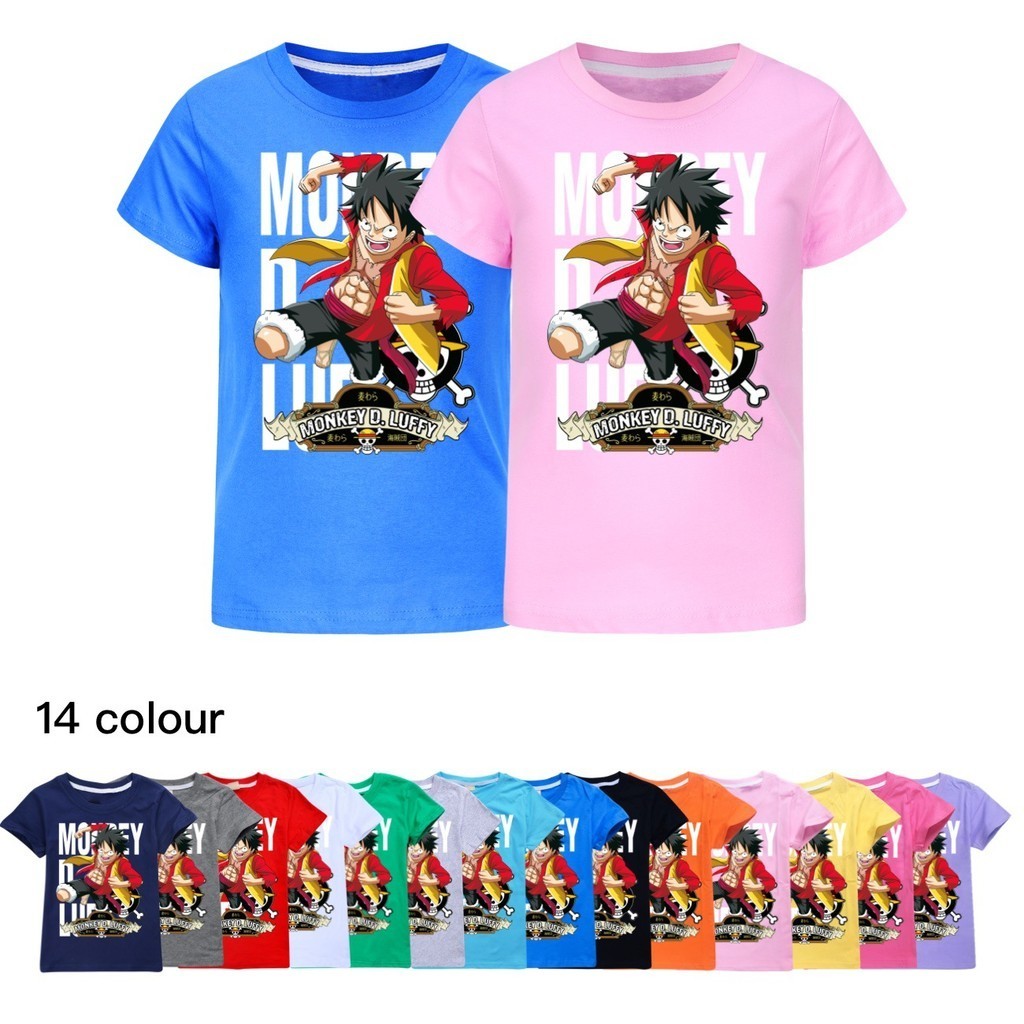 One Piece Luffy Boys Girls Children's Clothing Pure Cotton Short ...