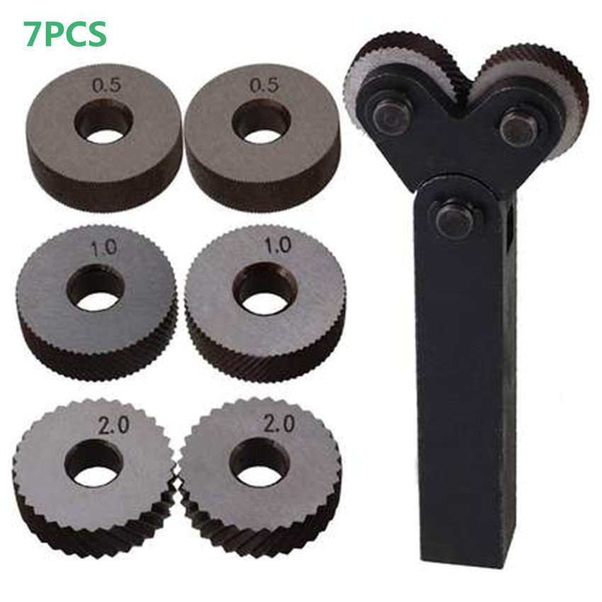 Dual Wheel Knurling Tool Kit 7pcs 0.5mm 1mm 2mm Wheel Linear Pitch ...
