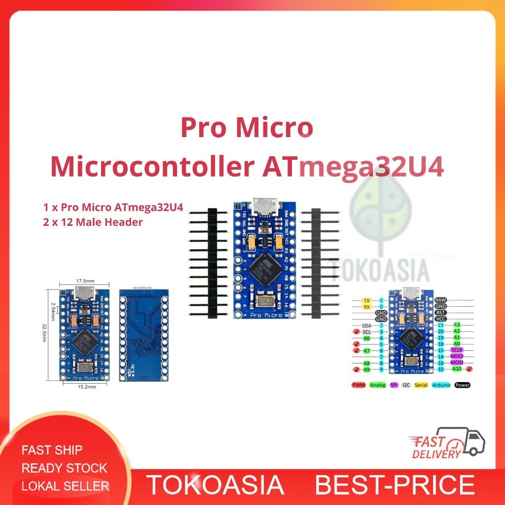 Pro Micro Atmega32U4 5V 16MHz Bootloader IDE Micro USB Pro Micro Development Board Arduino ...