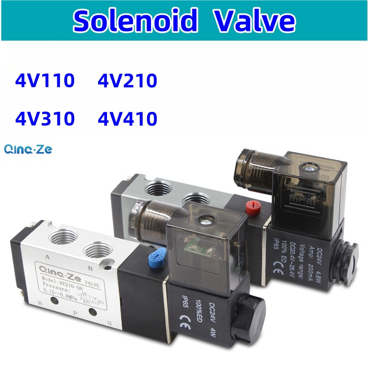 Cylinder Solenoid Valve 4V210-08 Pneumatic 4V110-06 Control Valve DC24V Two-Bit Five-Breath ...