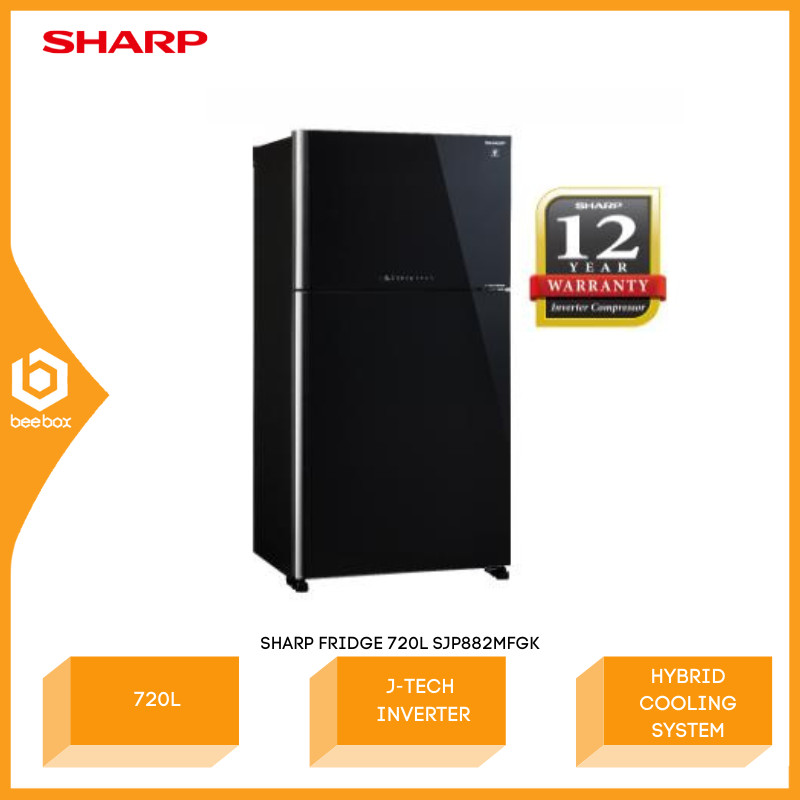 Sharp Fridge 720L Hybrid Cooling System SJ-P882MFGK SJP882MFGK Peti Ais ...