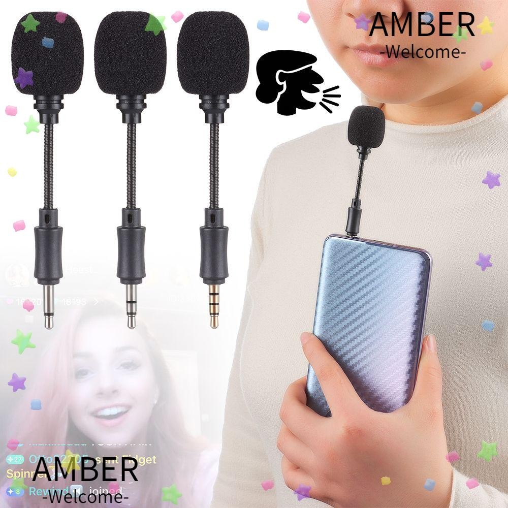 AMBER1 Mini Jack Microphone 3.5 mm Portable Mobile Phone Studio ...