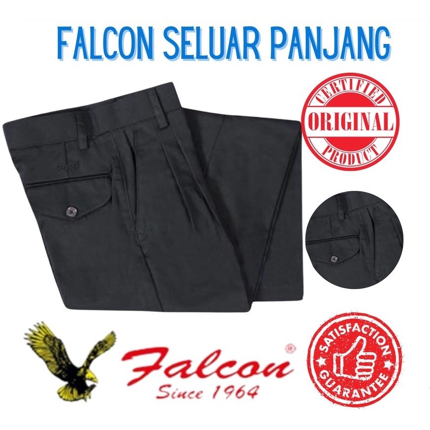 Seluar Sekolah Panjang warna Hitam jenis Cotton Jenama FALCON (468EX ...