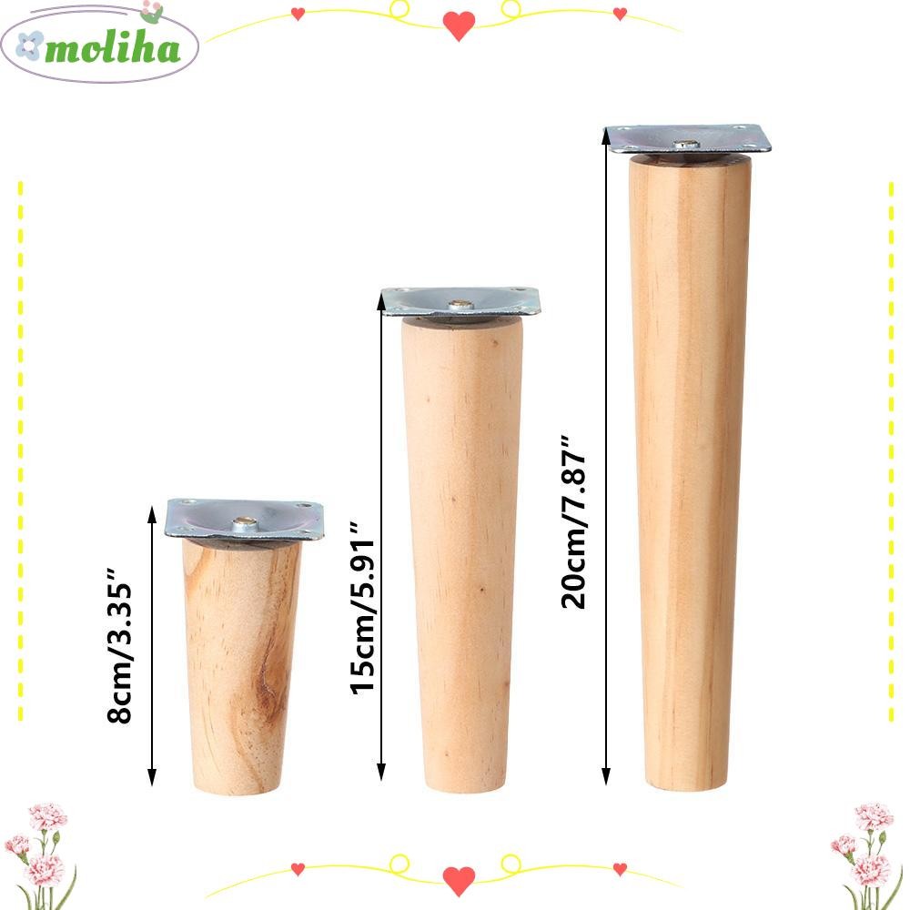 MOLIHA 4Pcs Wooden Furniture Legs Table Stool Sofa Nightstand Storage ...
