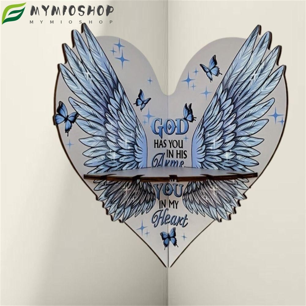 MIOSHOP Corner Shelves, Wooden Wall Mounted Corner Shelf Organizer Rack ...