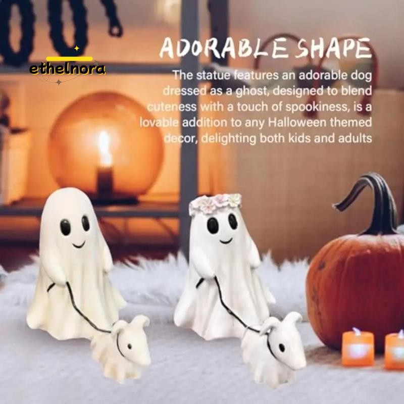 Ghost Walking Ghost Walking Dog Statue Halloween Ghost Decor Indoor ...