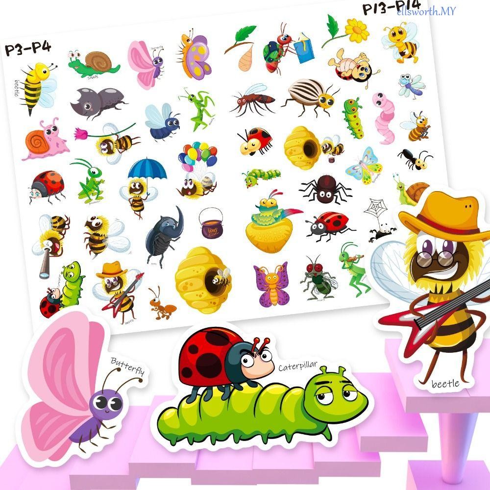 ELLSWORTH Children Animals Sticker Book, Educational Toys Paper DIY ...