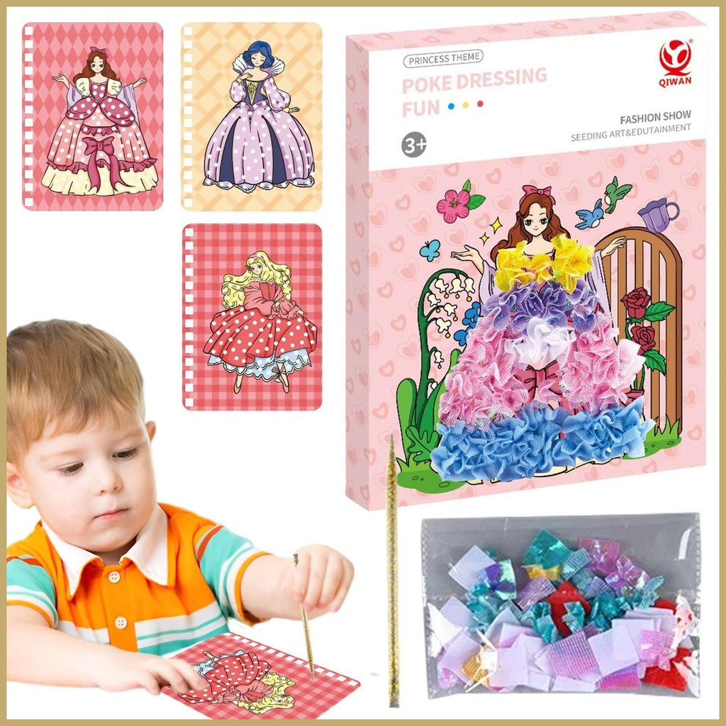 Pocket Watercolor Painting Book 3D Cartoon Dress-Up Coloring Princess ...
