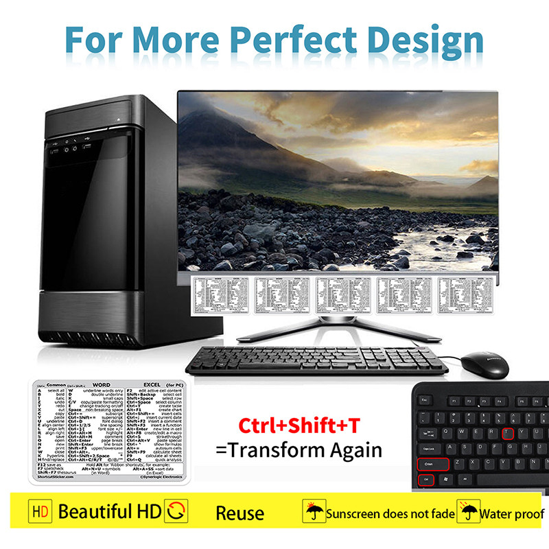 [YAN] 30Pcs Adobe Photoshop Quick Reference Keyboard Guide Shortcut ...