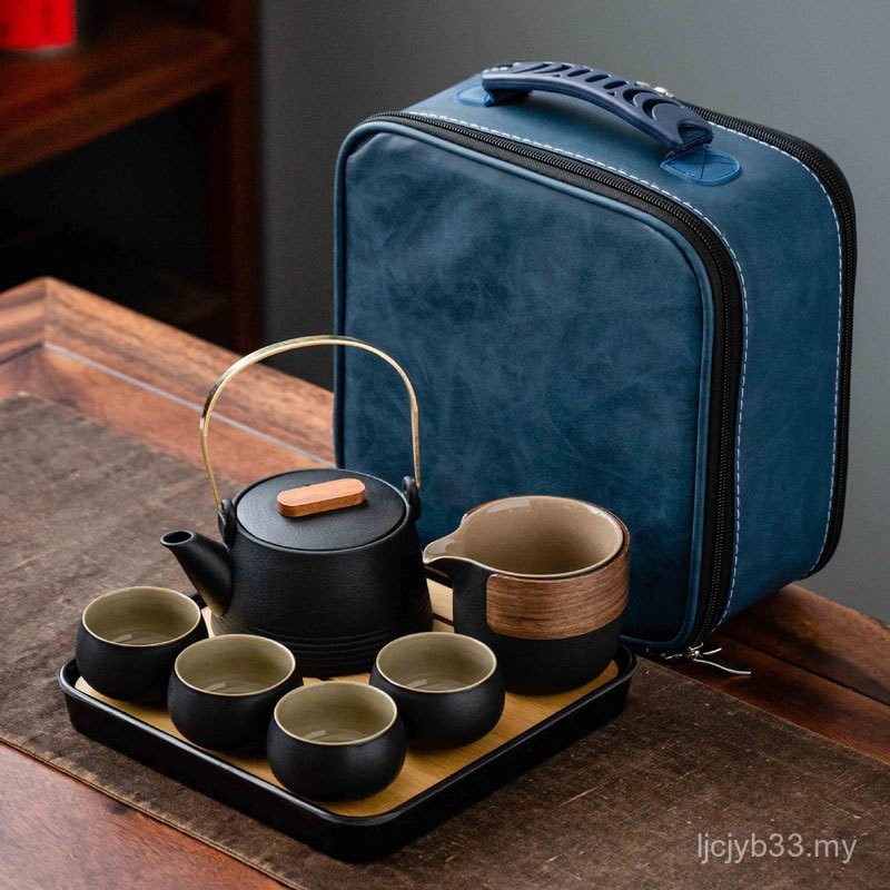 [48 Hours Delivery] Zen Style Household Black Pottery Tea Set Japanese ...