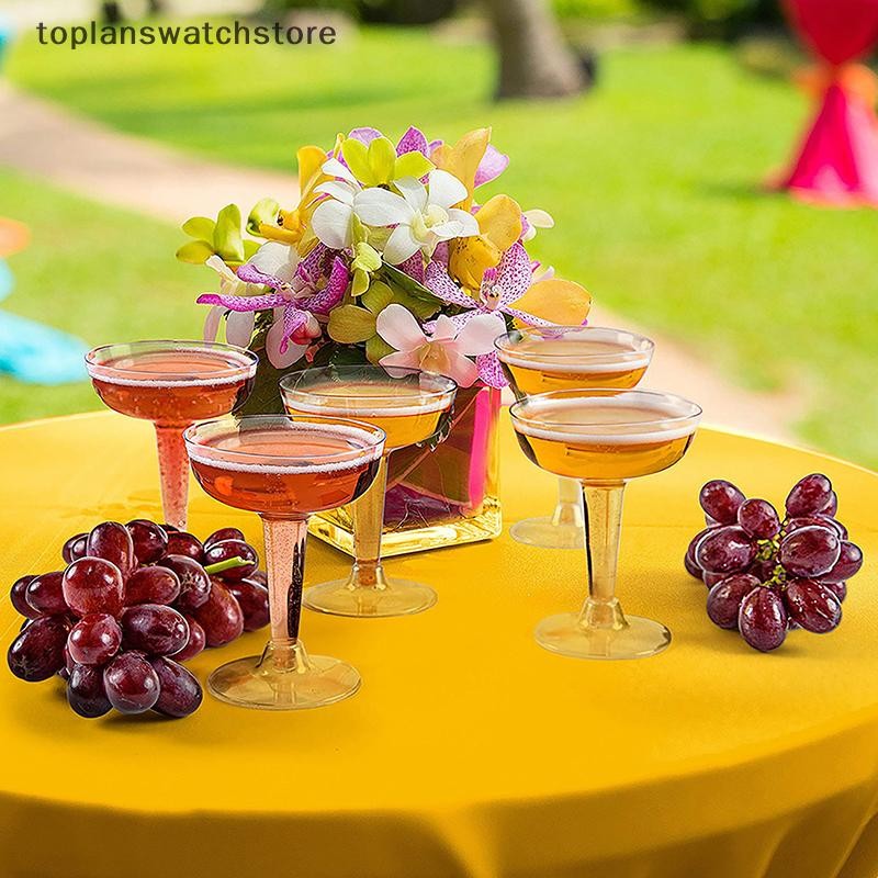 toplan 10pcs New Plastic Champagne Flutes Disposable Clear Plastic ...