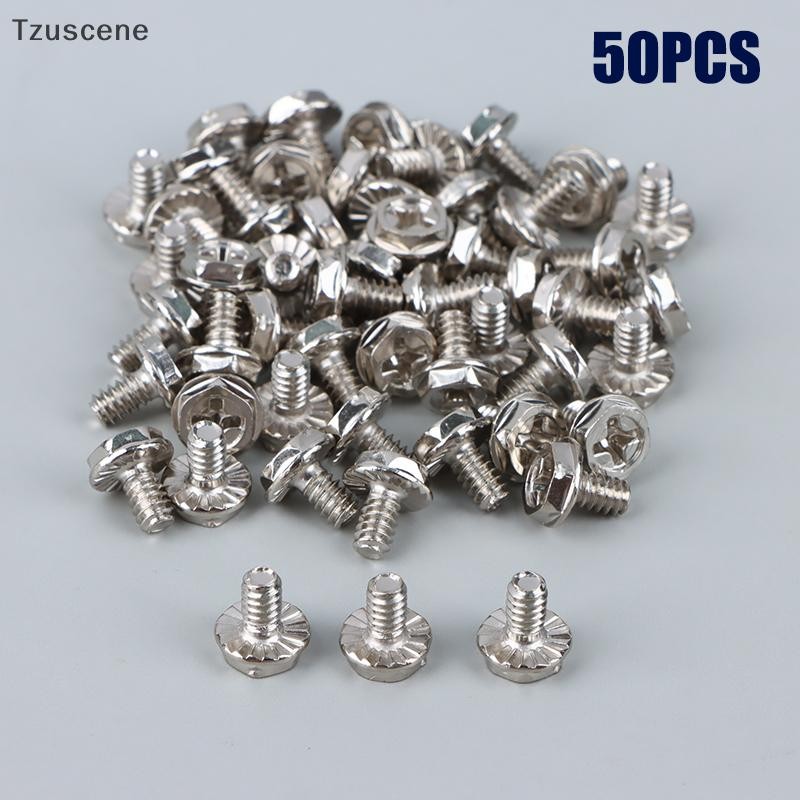 [Tzuscene] 50pcs Toothed Hex 6/32 Computer PC Case Hard Drive ...
