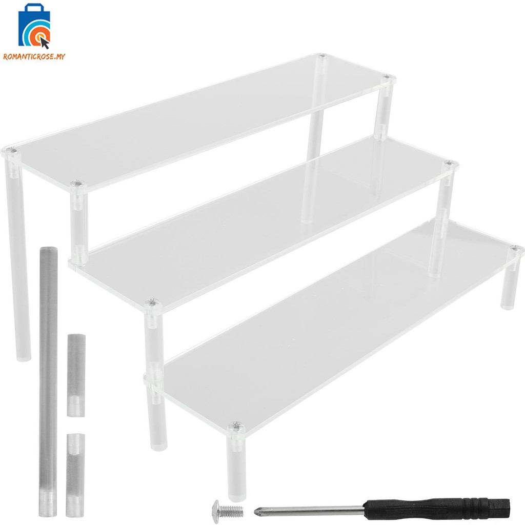 Acrylic Risers Display Stand 3 Tier Acrylic Tiered Shelf Clear Tiered ...
