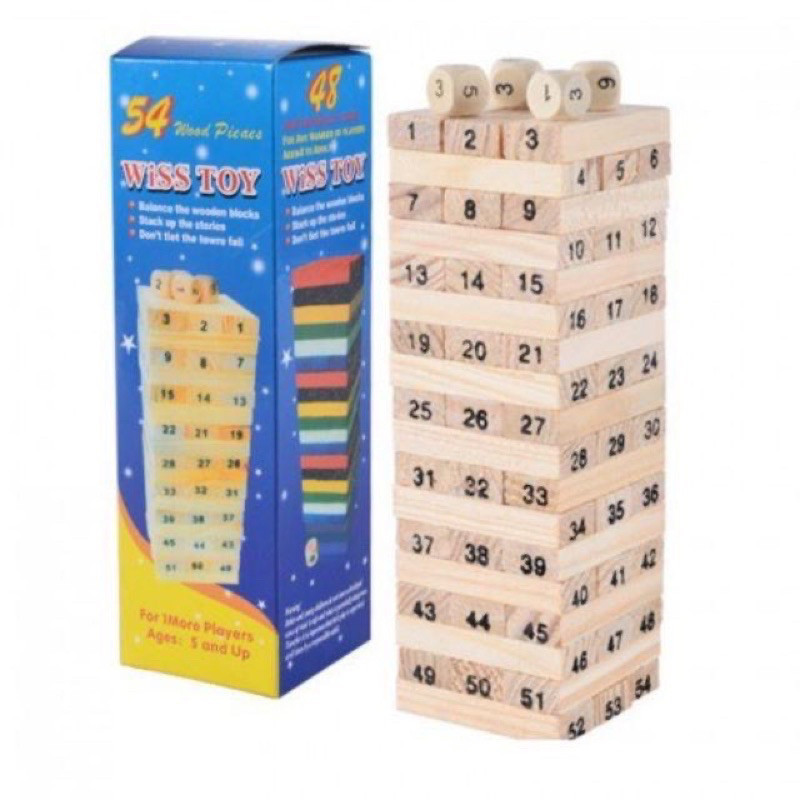wiss toy mainan number 🌟Kids Wooden Block Stack Building Block Toys ...