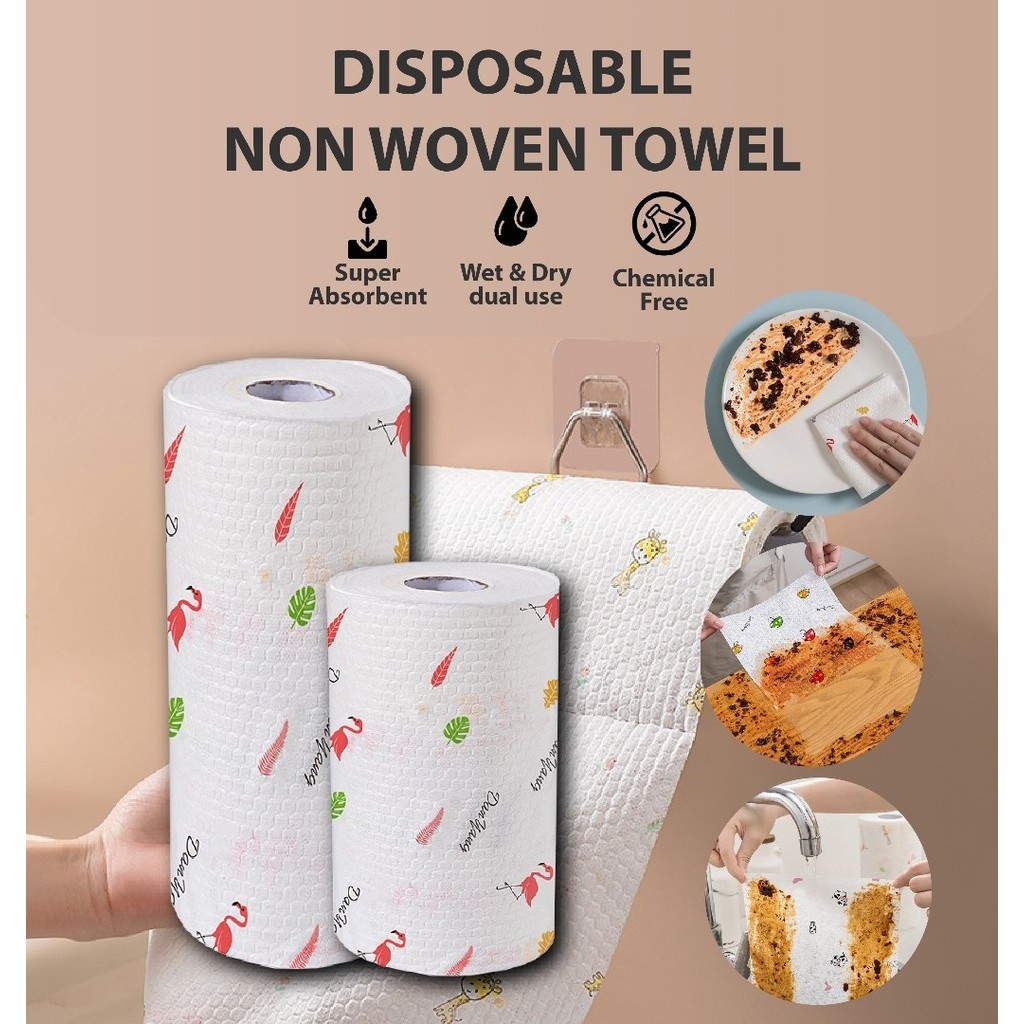 50Pcs Lazy Rag Disposable Dish Cloth Washable & Reusable Kitchen Tissue ...