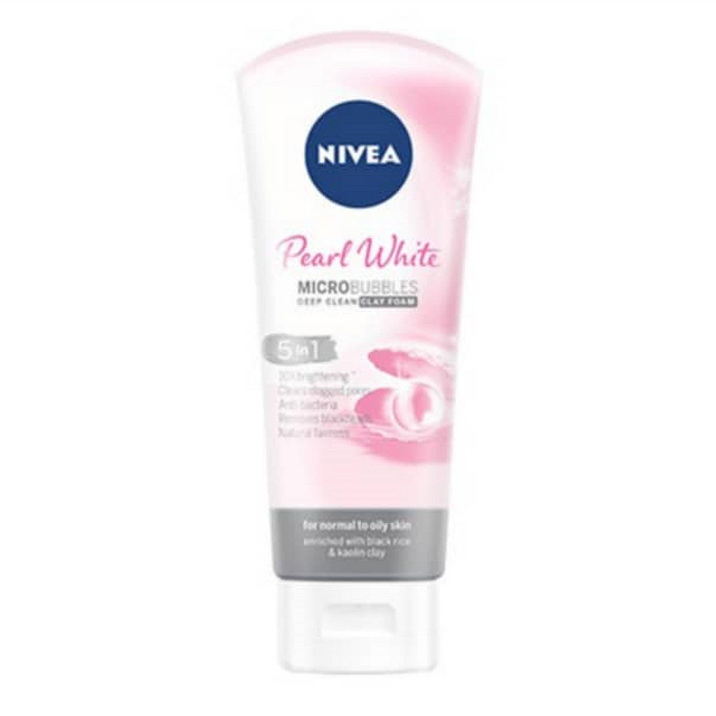 NIVEA Pearl White Microbubbles Deep Clean Clay Foam 100g | Shopee Malaysia
