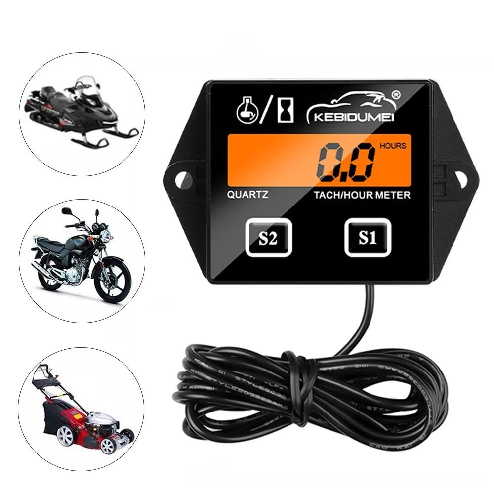 Car Motorcycle Tach Hour Meter Digital Tachometer Timer Engine ...