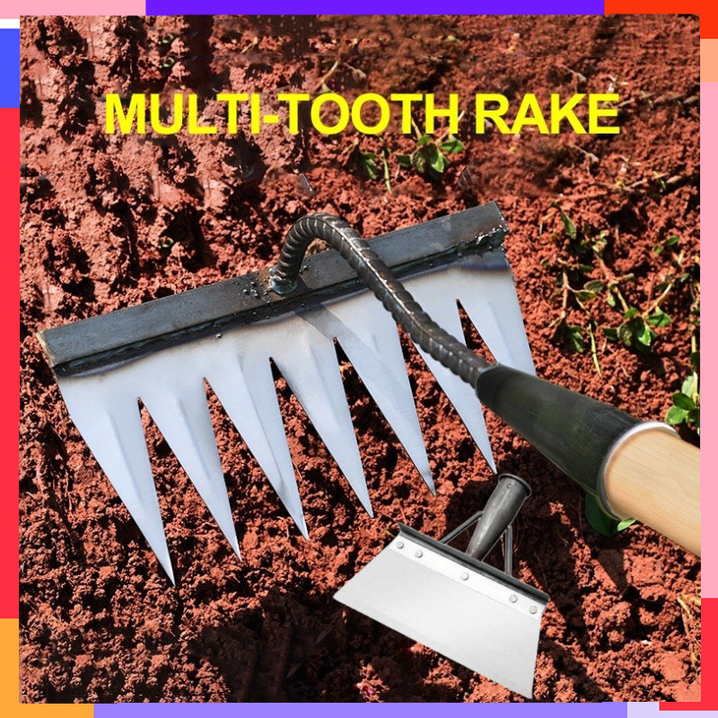 Hoe Weeding Rake Grasping Raking Nail Harrow Loosening Soil Rake Hoe ...