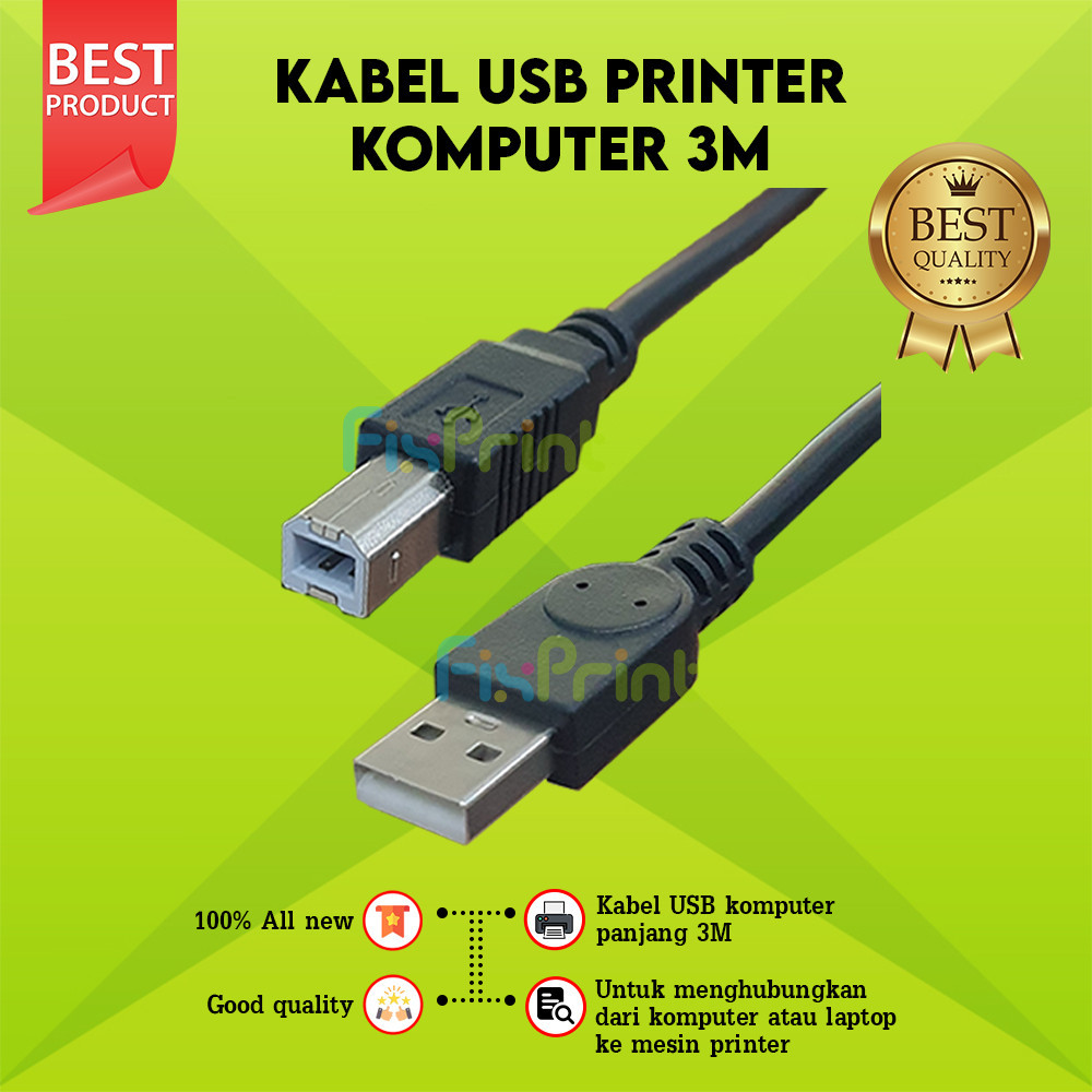Universal 3M USB Cable, Printer To Computers, All Printer Brands, New ...