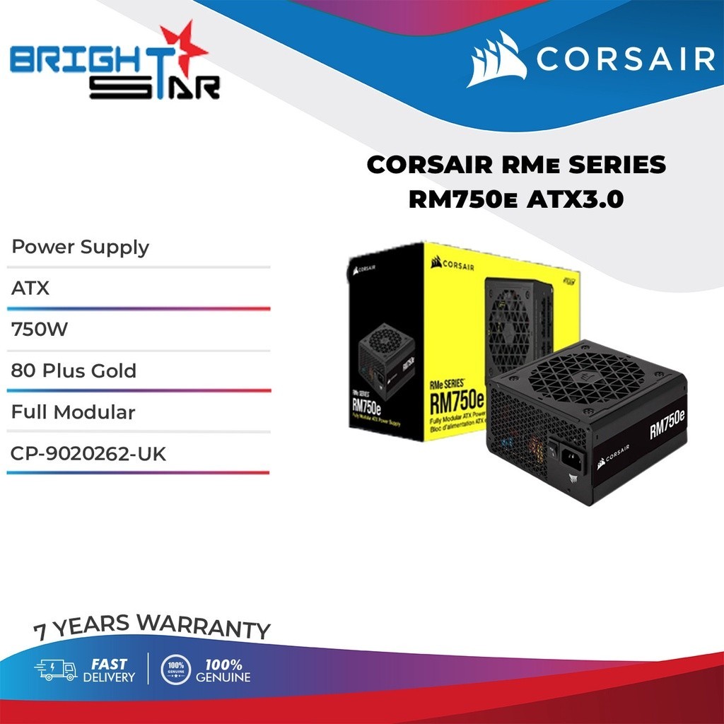 CORSAIR RMe Series ATX3.0 Power Supply RM750e (CP-9020262-UK) / RM850e ...