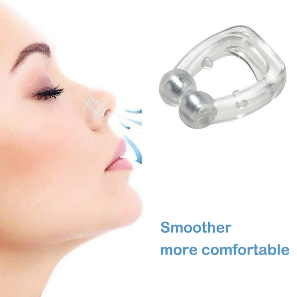 Silicone Magnetic Anti Snore Stop Snoring Nose Clip Sleep Tray Sleeping ...