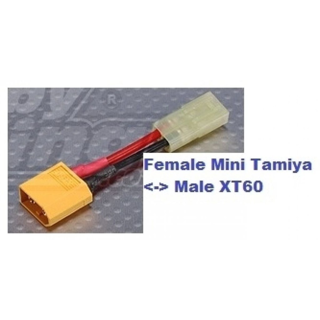 Mini Tamiya(F) to XT60(M) Battery Connector Wires RC Converter Cable ...