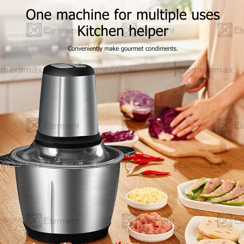3L 350W MIXER Meat Grinder 3L Meat Grinder Heavy Duty Pengisar Daging Chopper Stainless Steel ...