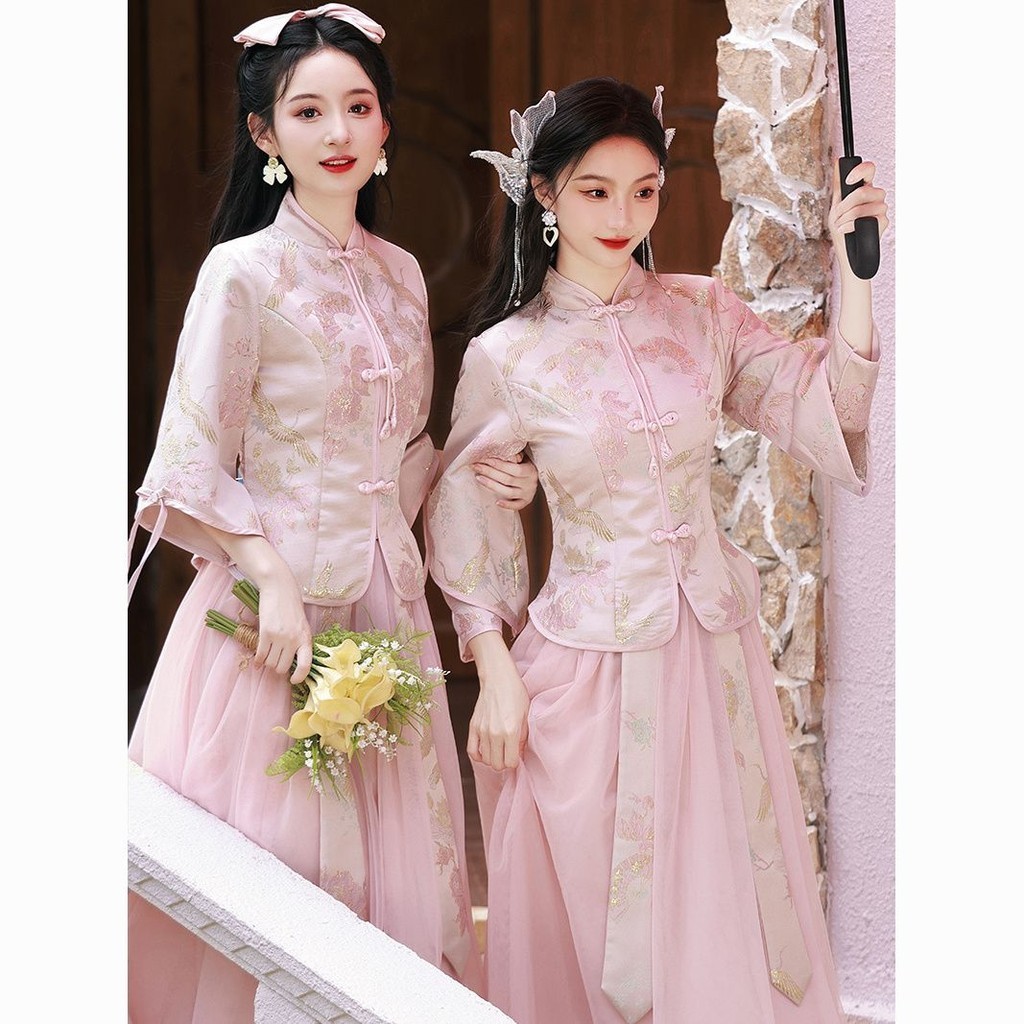 Chinese bridesmaid dress 2023 Chinese style Han style wedding boudoir ...