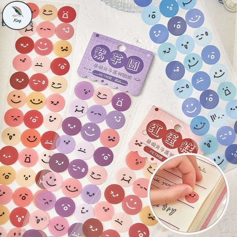 KC Lovely Smile Expression Sticker Mini DIY Emoji Sticker Student Hand ...