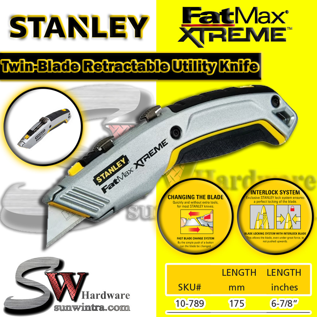 STANLEY FATMAX EXTREME PRO Twin-Blade Retractable Utility Knife 10-789 ...