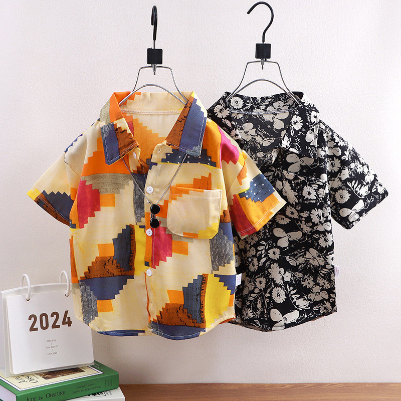 [ML] 90-150cm New Style Summer Short-Sleeved Children's Shirts Children ...