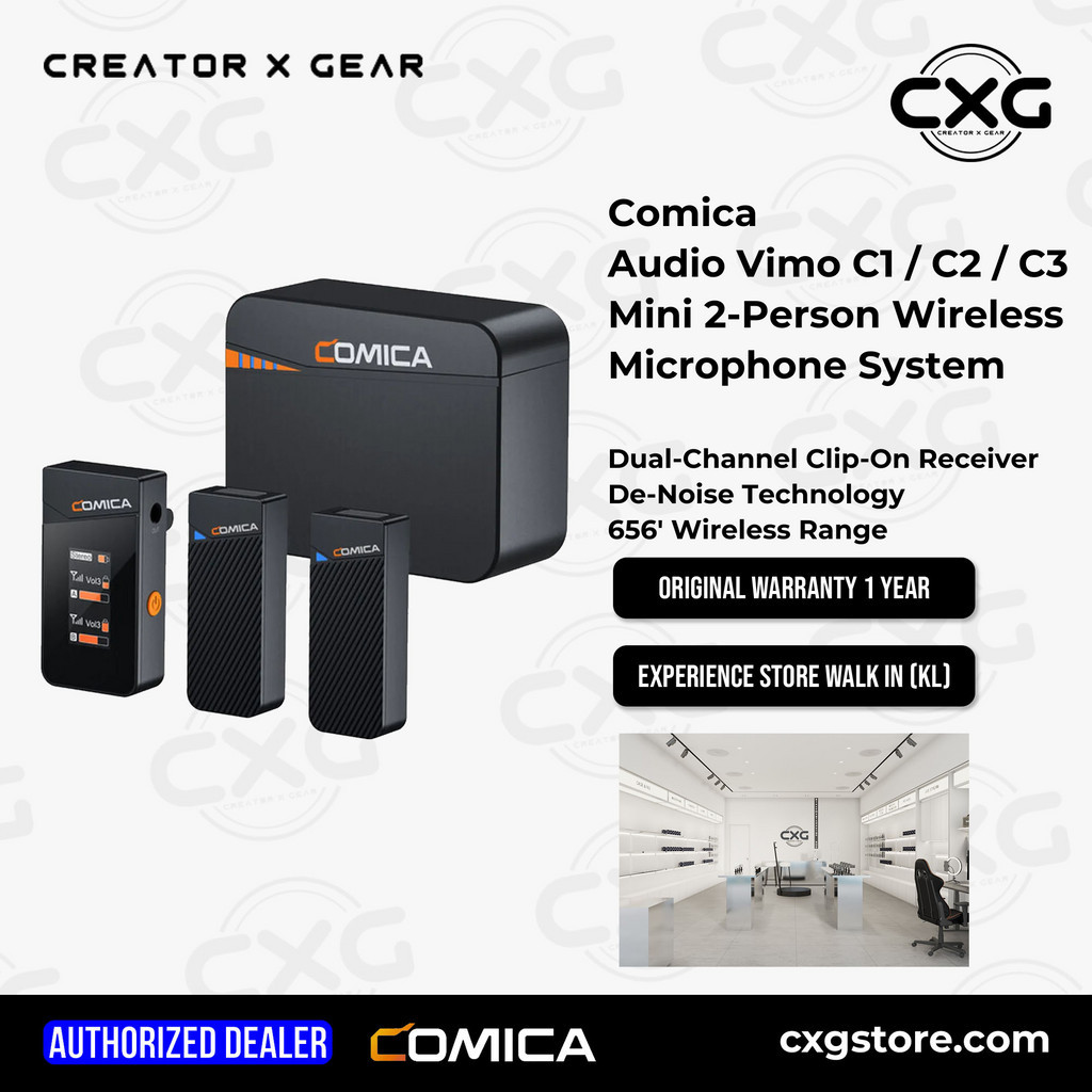 Comica Audio Vimo C1 / C2 / C3 Mini 2-Person Wireless Microphone System ...