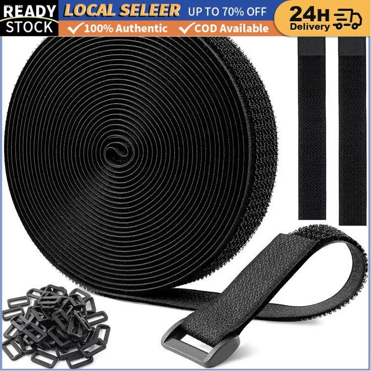 25/50 buckles Strong Hook Loop Fastener Tape Strip Nylon Sticker ...