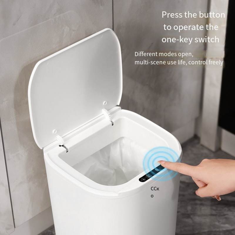 CCKO Smart Trash Can Home High-Looking Plastic Square Bathroom Living ...