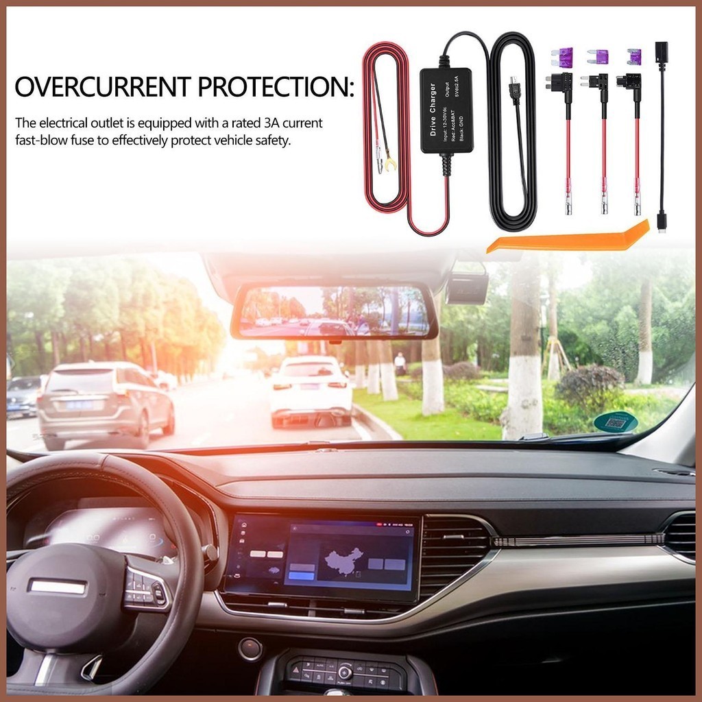 Dashboard Cam Hardwire Kit USB 12v-24v to 5v USB Charger Car Hardwire ...