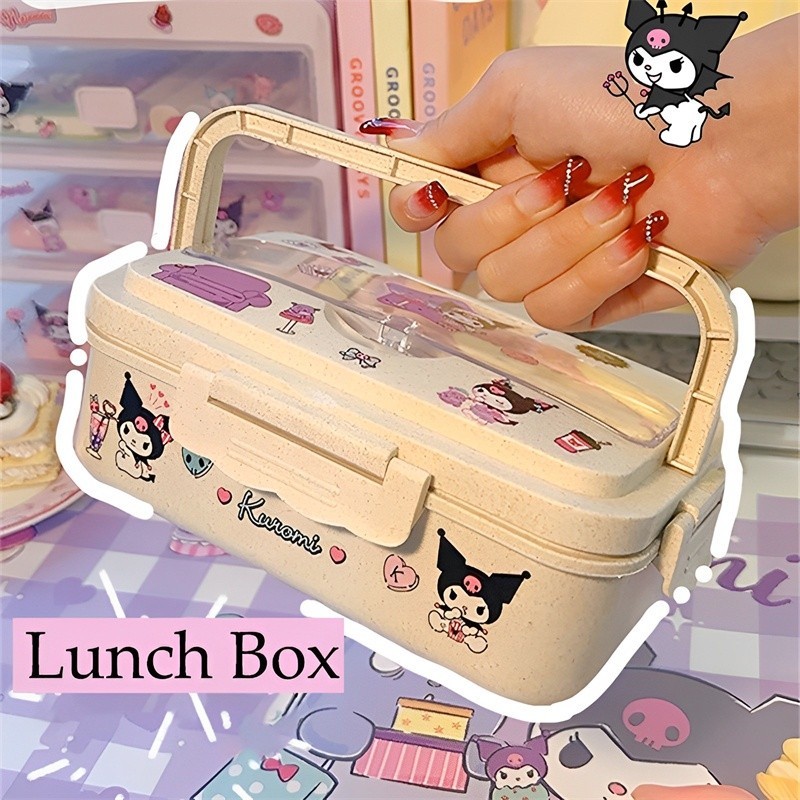 🚚Fast ship Kuromi Lunch Box Bento Box Kawaii Anime Cinnamoroll My ...