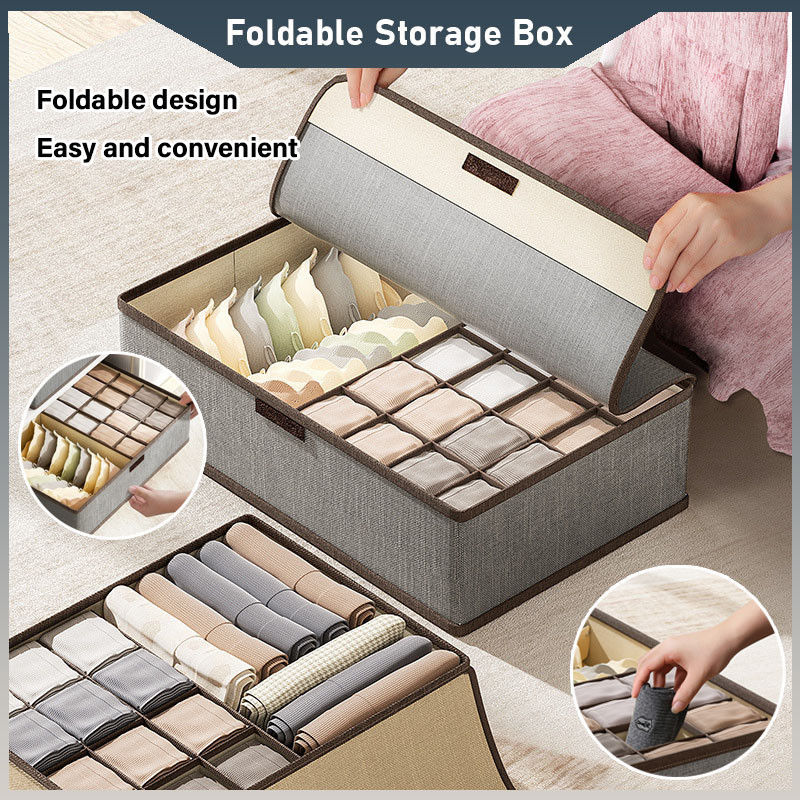 Clothes Organizer Box Underwear Storage Box With Cover Closet Organizer ...