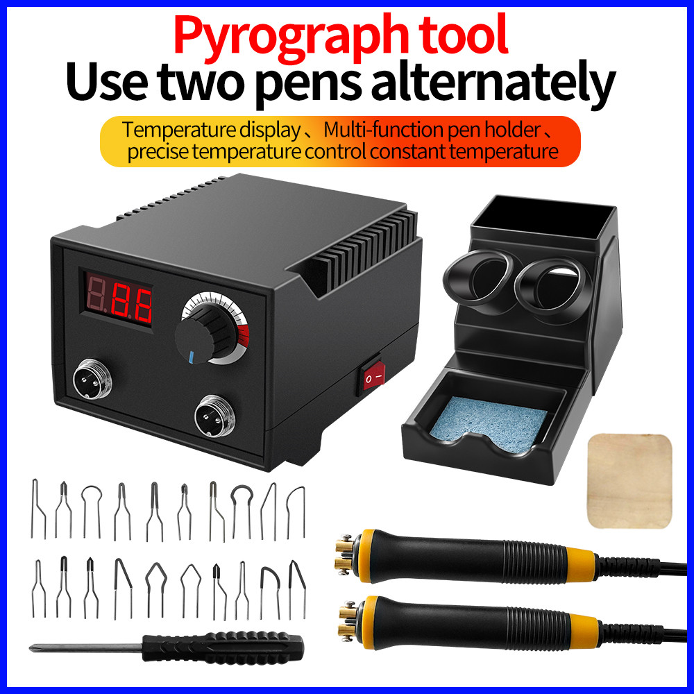 Electric Wood Burning Pen Tool Kit Set Professional Pyrography Machine ...