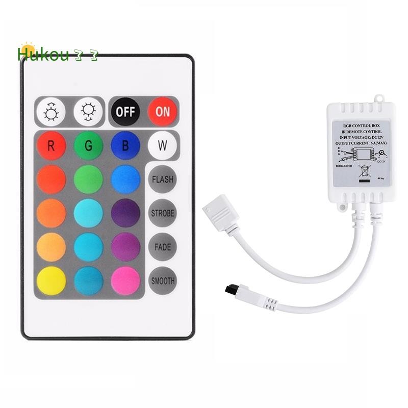 24 Keys Remote Control+ LED Controller RGB Control Box IR Light Strip ...